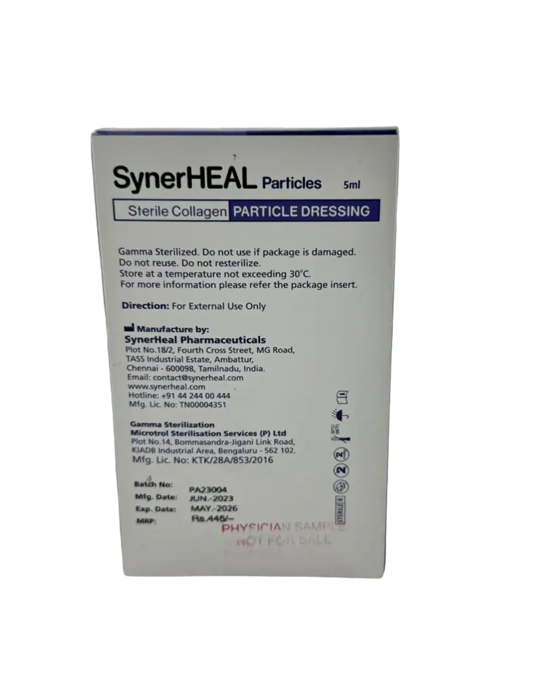 Synerheal Particles | Sterile Collagen particle dressing | Synerheal ...